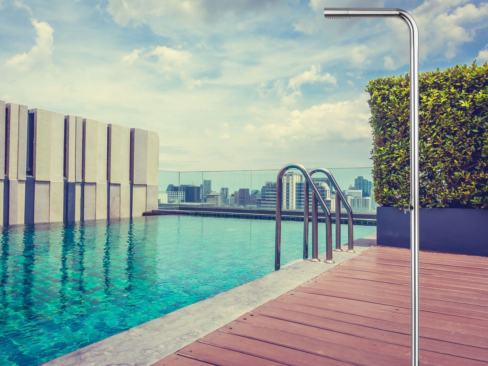 MERCURIO Stainless steel shower panel / outdoor shower By Ama Luxury Shower