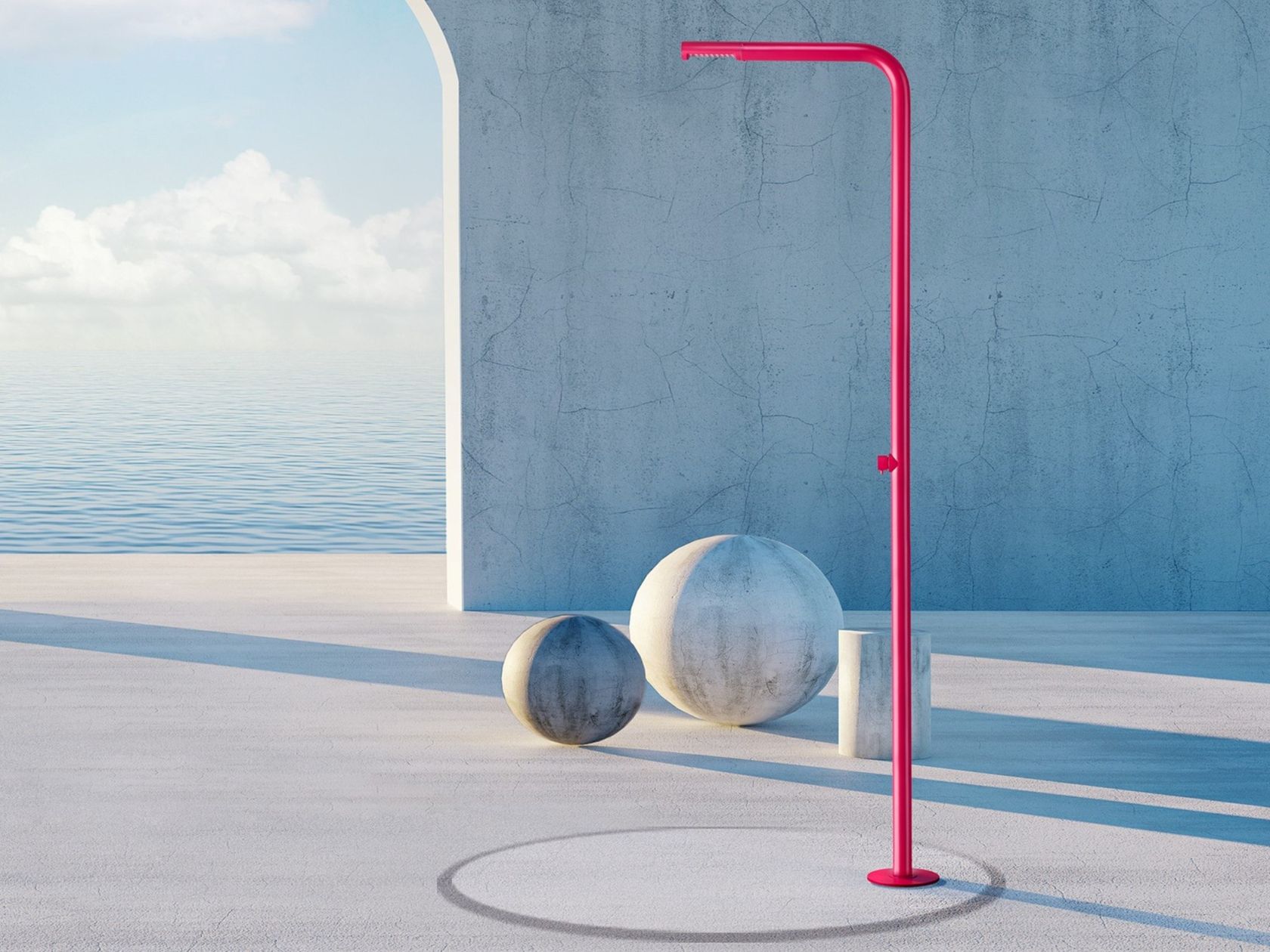 MERCURIO Stainless steel shower panel / outdoor shower By Ama Luxury Shower