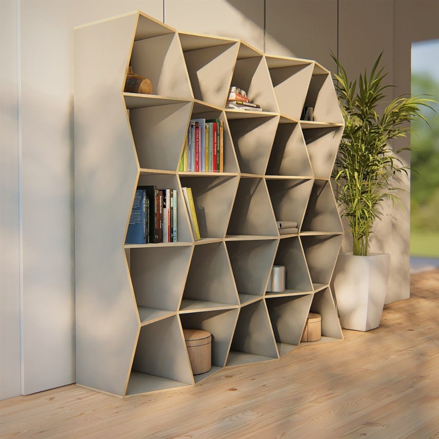 Plywood shelving unit MESH By Radis