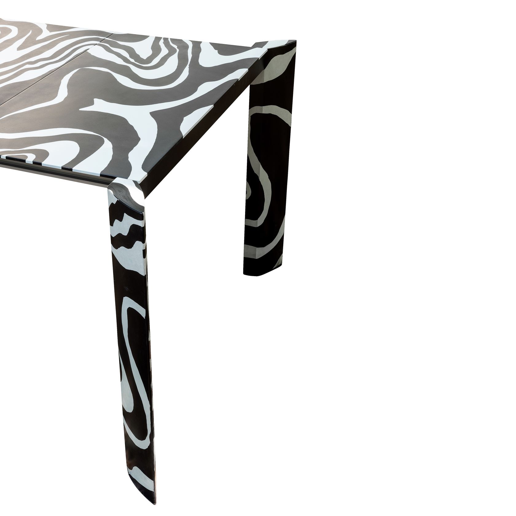 METAVERSO Extending recycled aluminium table with corn paper legs By ...