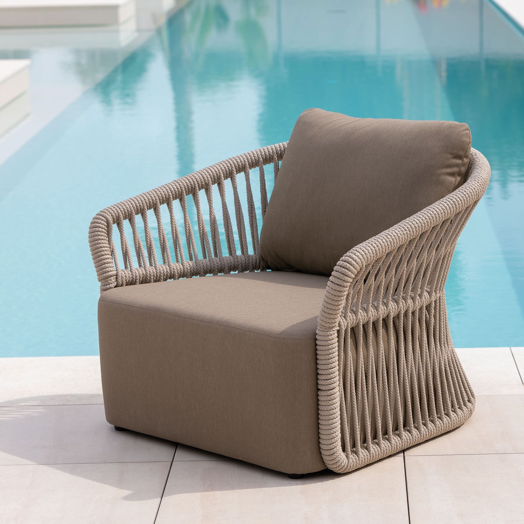 METHOD | Outdoor armchair Fabric outdoor armchair with armrests By Contral