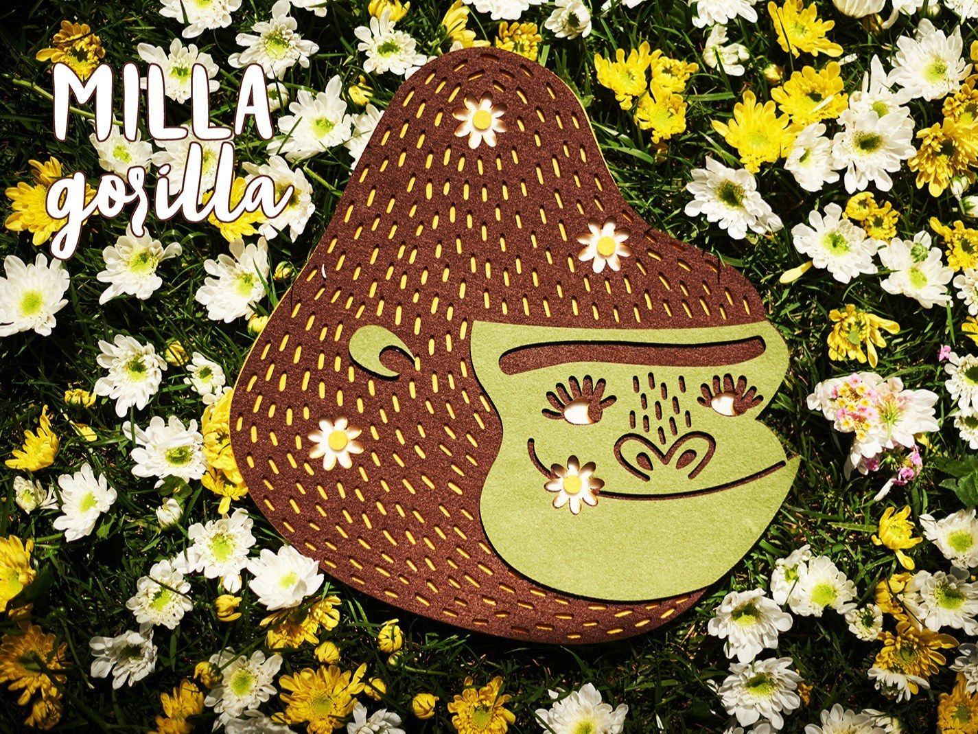 Felt tactile picture MILLA GORILLA By MINI art for kids