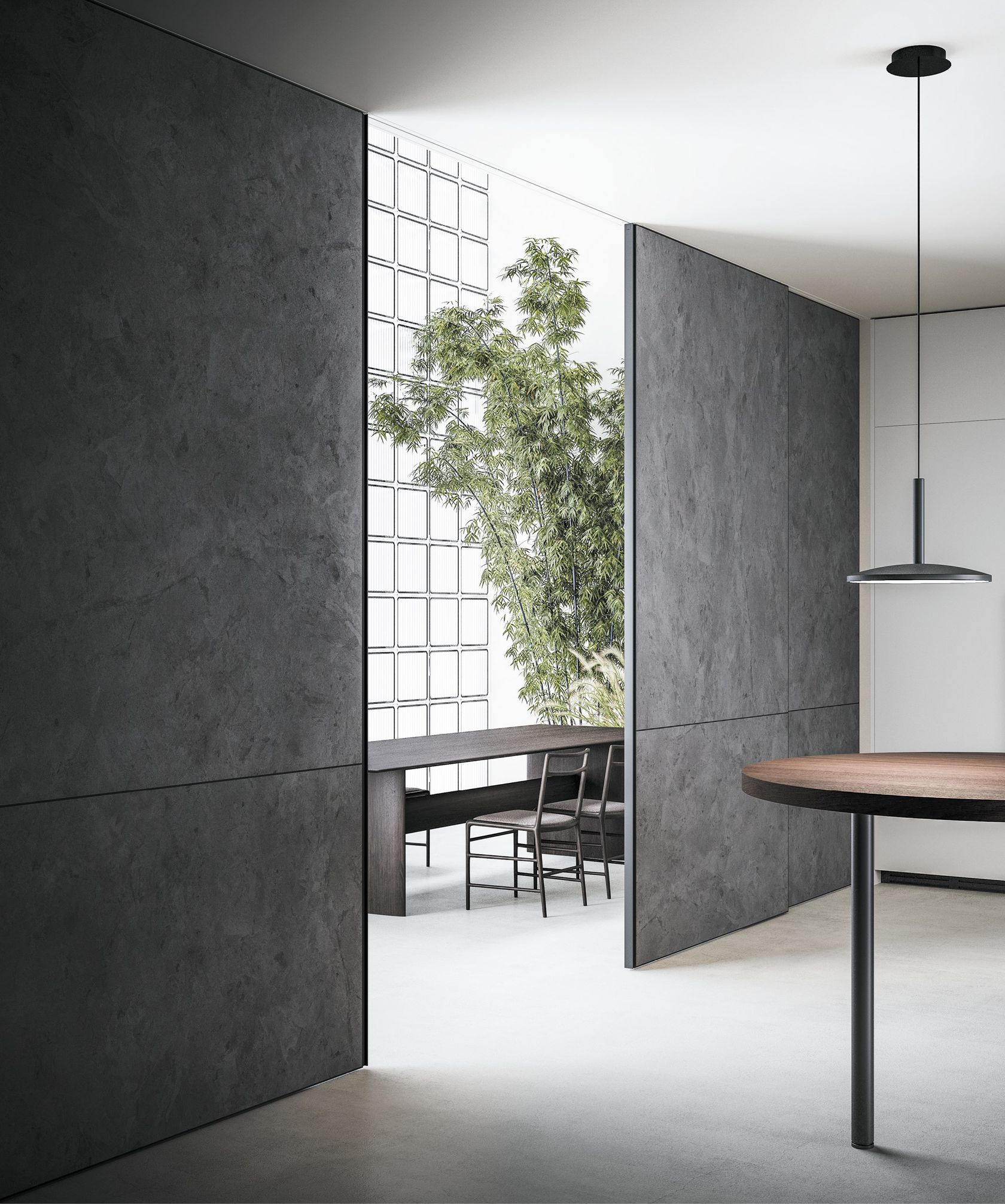 Slate sliding door MIMETICA By ADL design Massimo Luca