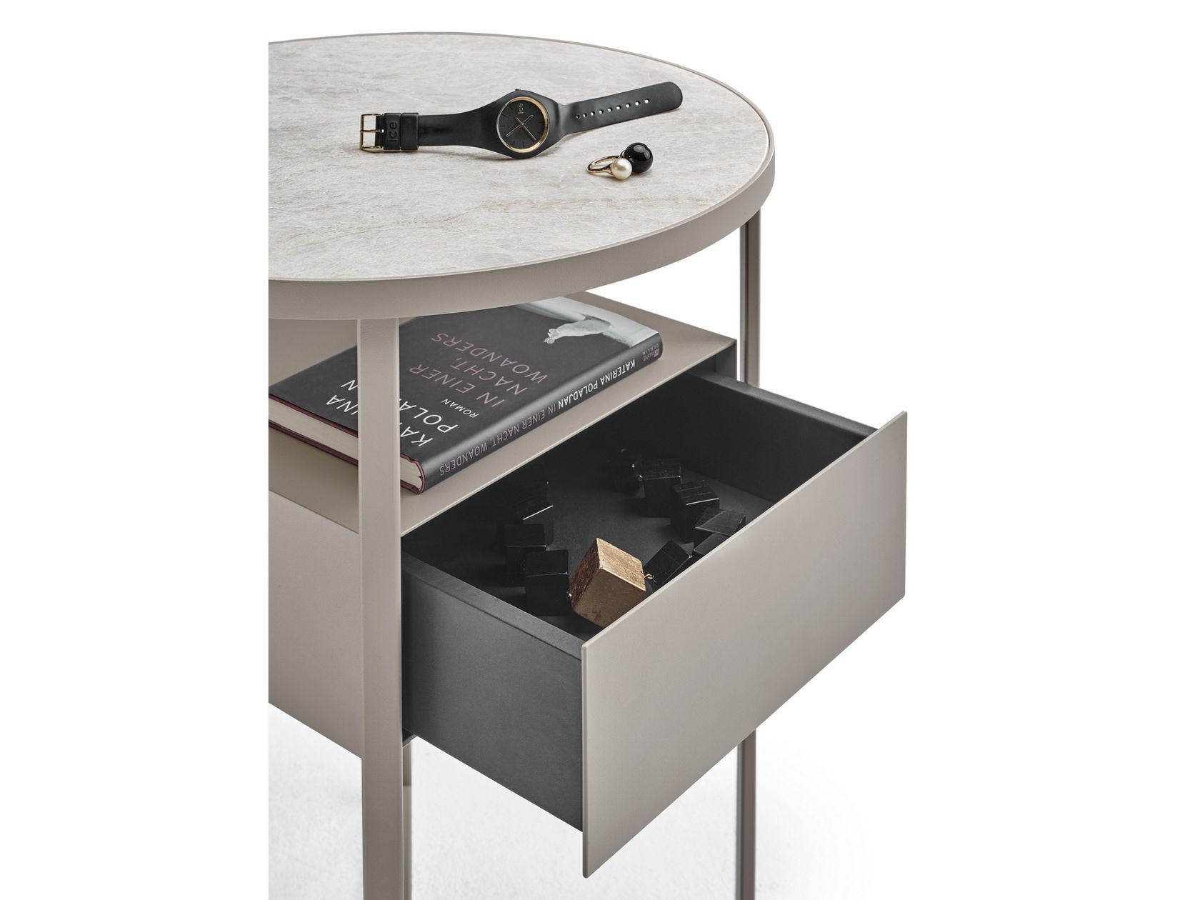 MINIMIZE ROUND PLUS | High side table Round stainless steel high side ...