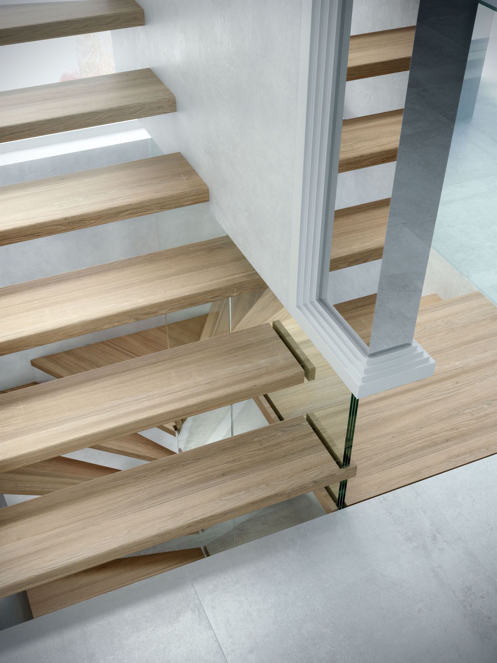 Wood and glass Open staircase MISTRAL MAGIC Mistral Line By Siller Treppen