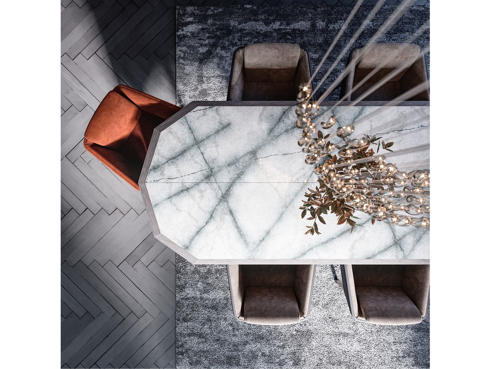 Marble table with veneered wood base MIZAR Supernova Collection By SM ...