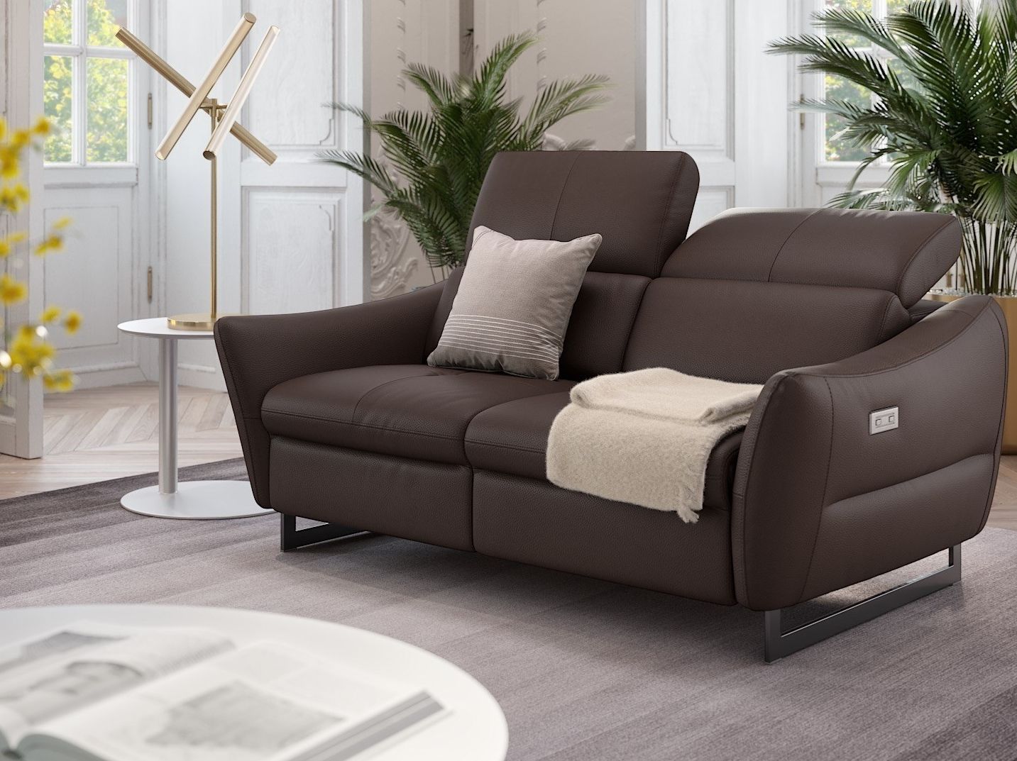 MODENA Sofá patín 2 plazas de cuero By Sofanella