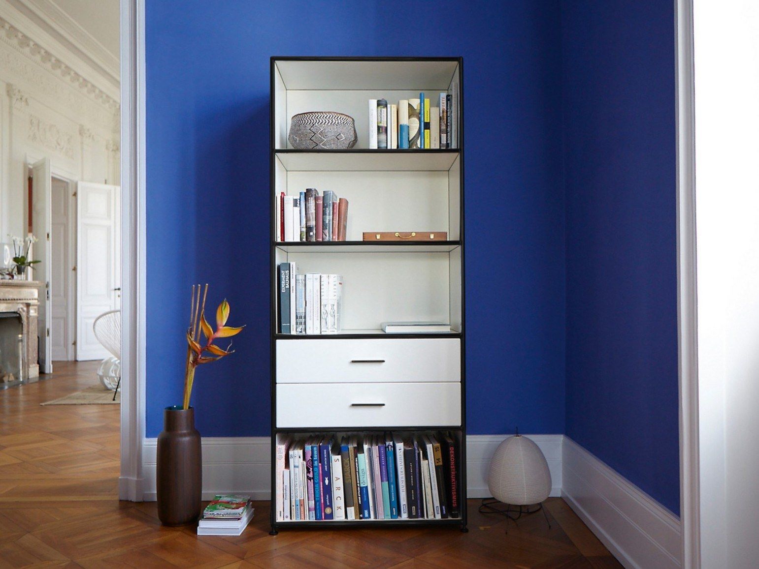 BLACK EDITION Modular metal office shelving By Bosse