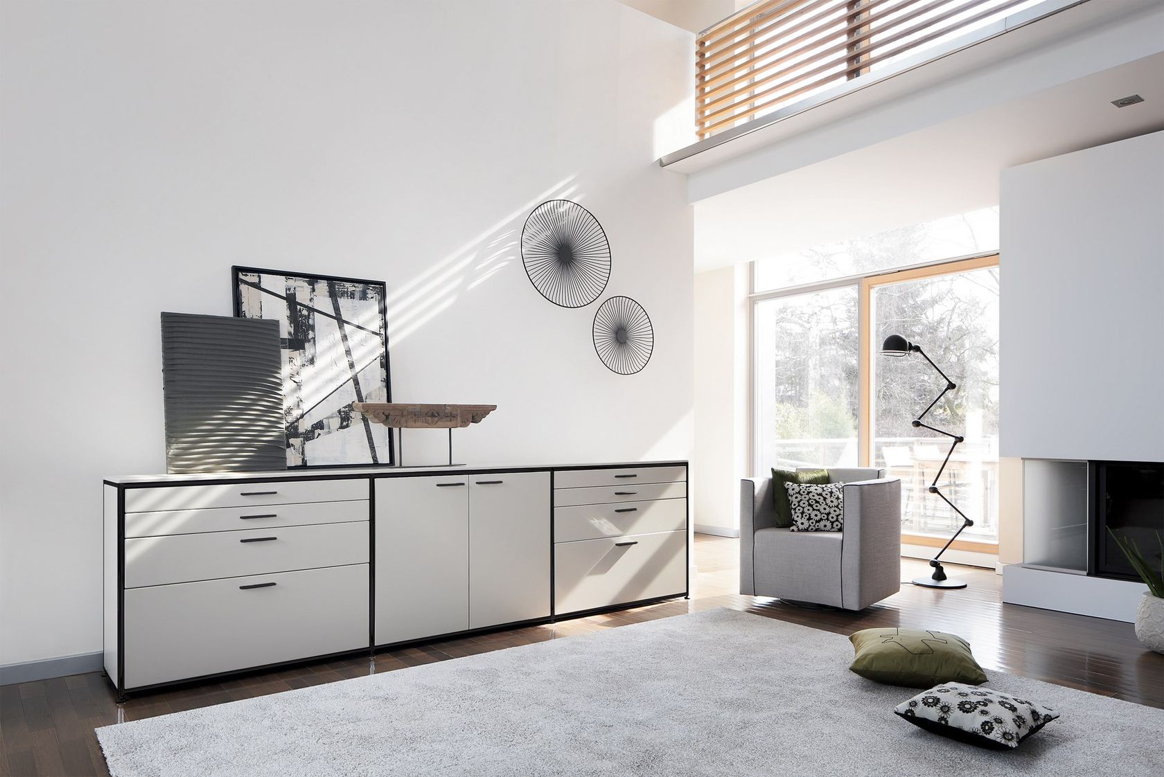 BLACK EDITION Low modular metal office storage unit By Bosse