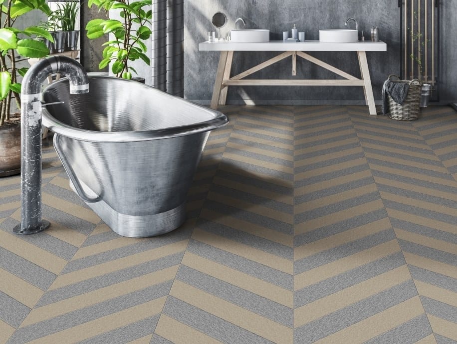 Pavimento in LVT effetto metallo MODULEO 55 TILES - BRUSHED METAL By ...