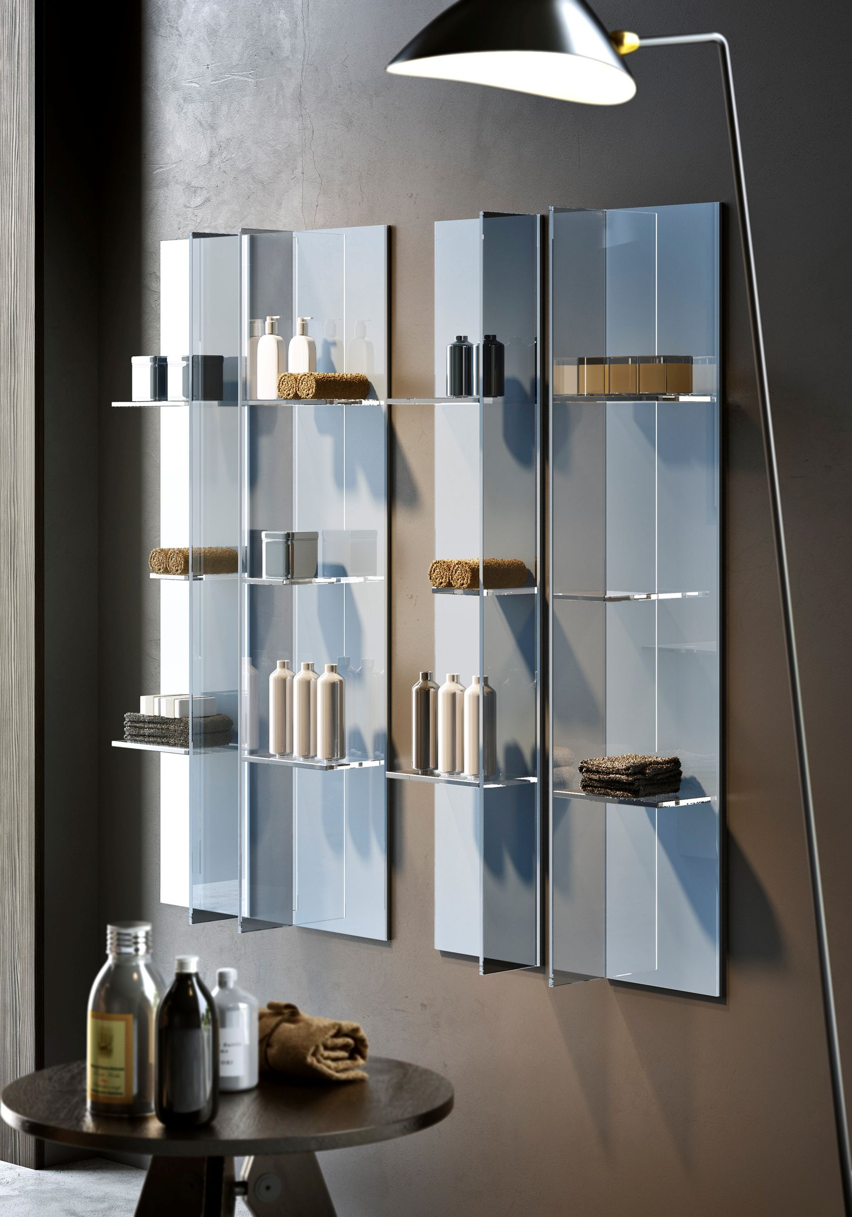 MOMA Wall-mounted glass display cabinet By Q'in