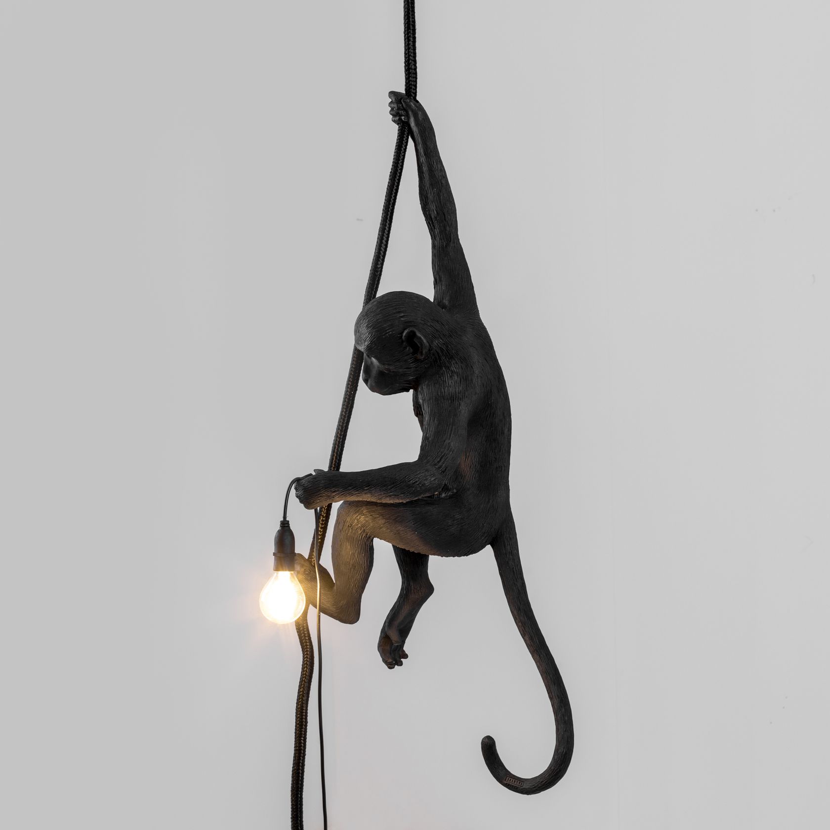 THE MONKEY LAMP BLACK CEILING Pendant lamp By Seletti | design Marcantonio