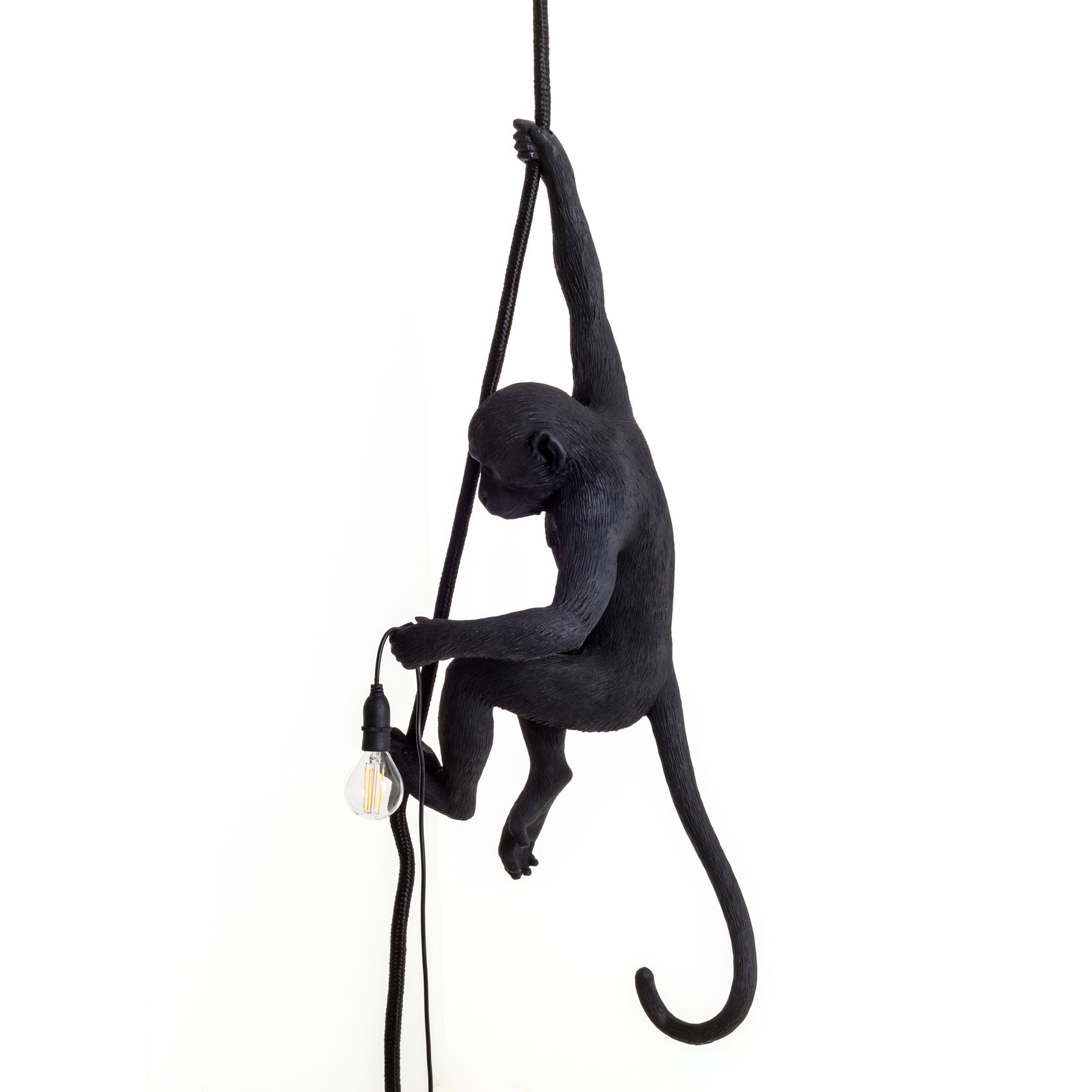 THE MONKEY LAMP BLACK CEILING Pendant lamp By Seletti | design Marcantonio