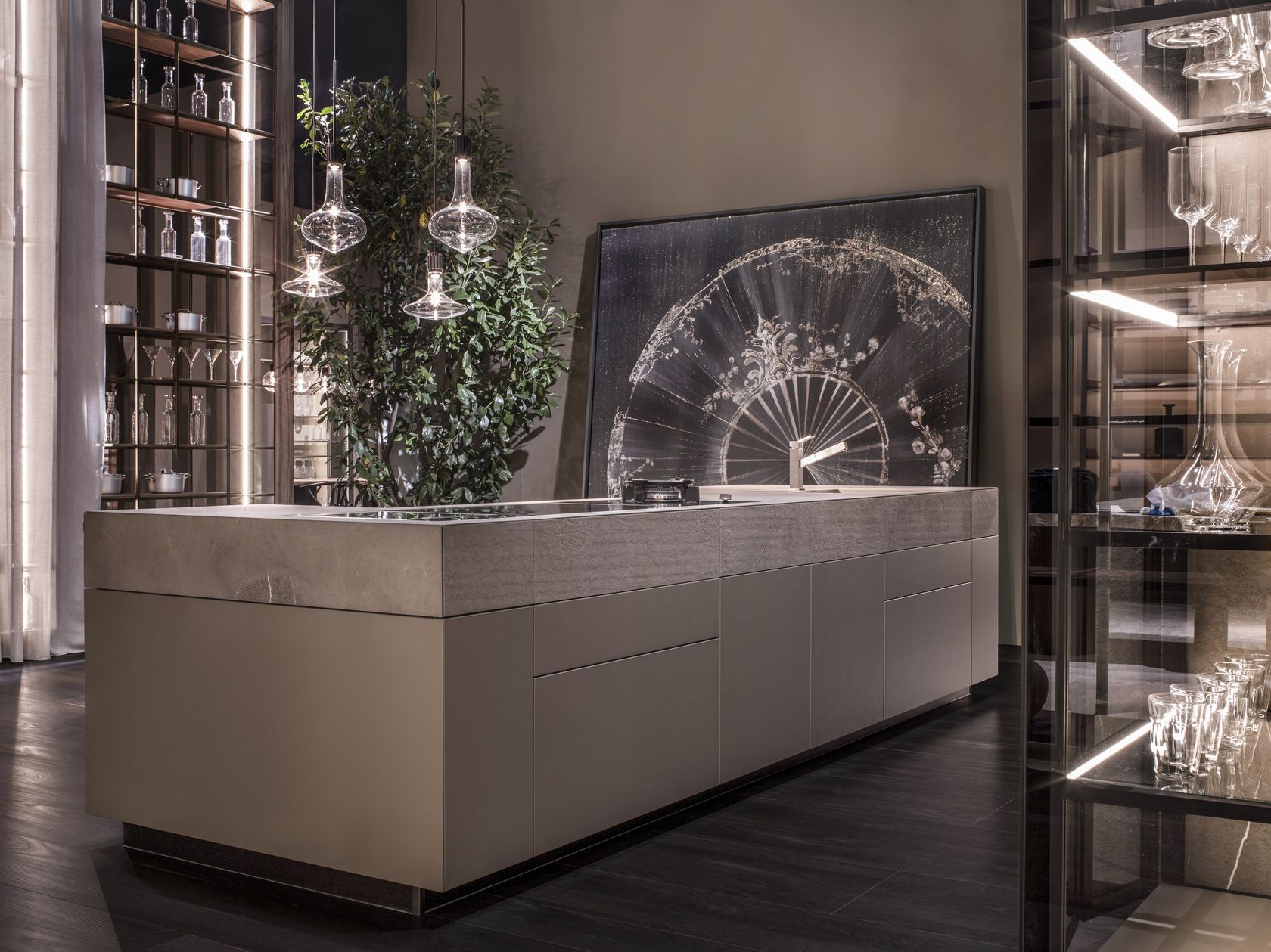 Fitted kitchen without handles MONOLITE By SCIC