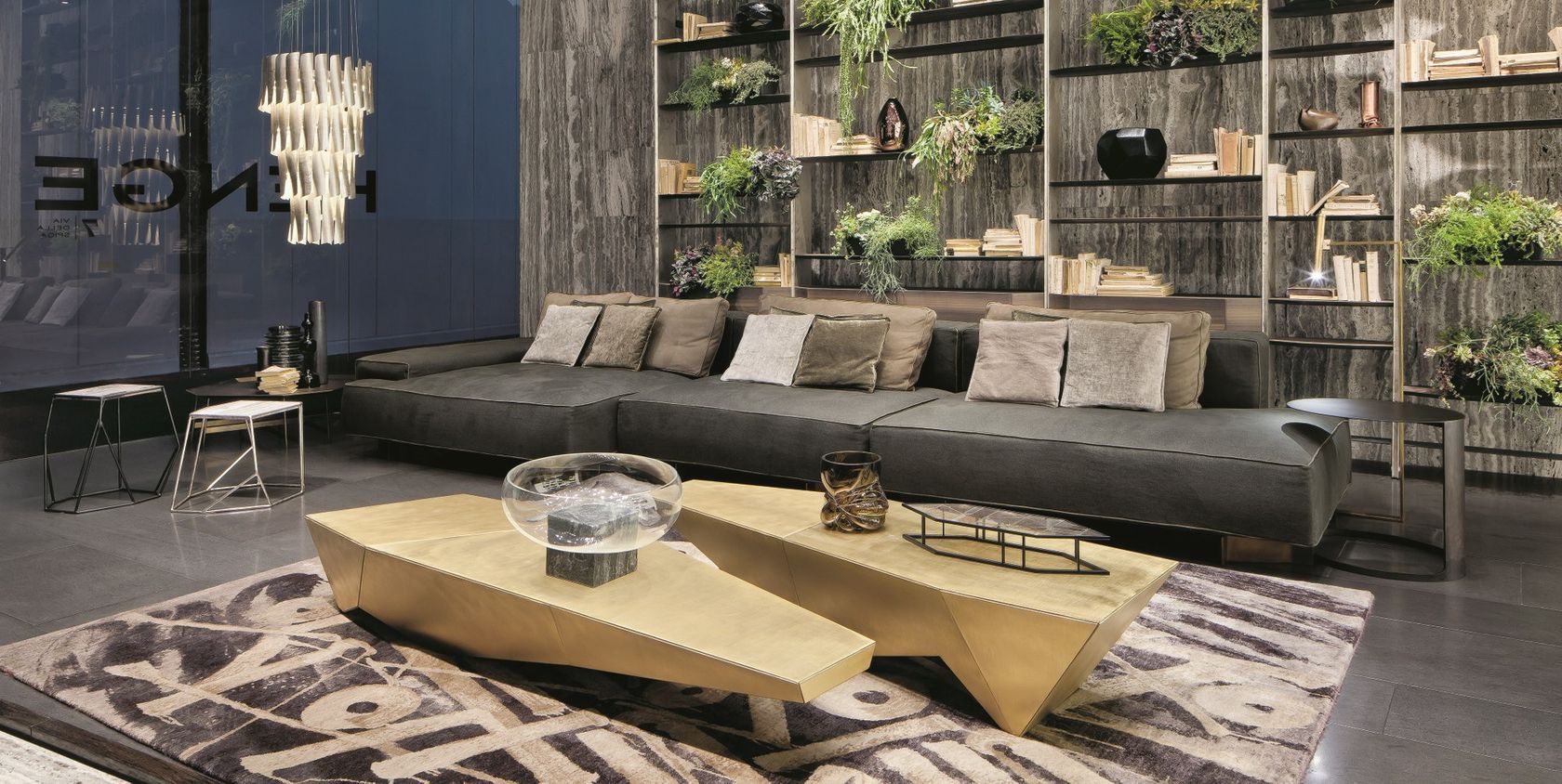 MONOLITH Low brass coffee table By Henge | design Massimo Castagna