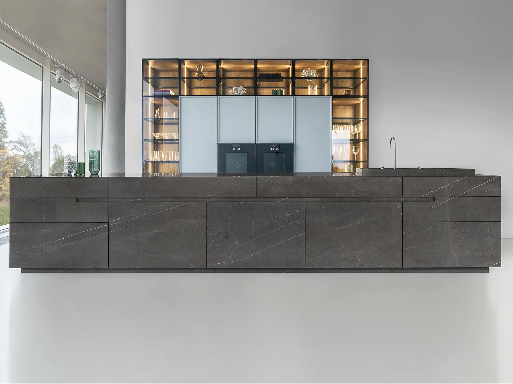MONOLITH Marble kitchen with island By Zajc