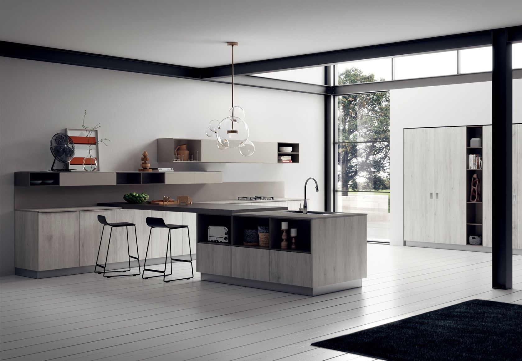Fitted kitchen MOOD Scavolini Line By Scavolini design Silvano Barsacchi