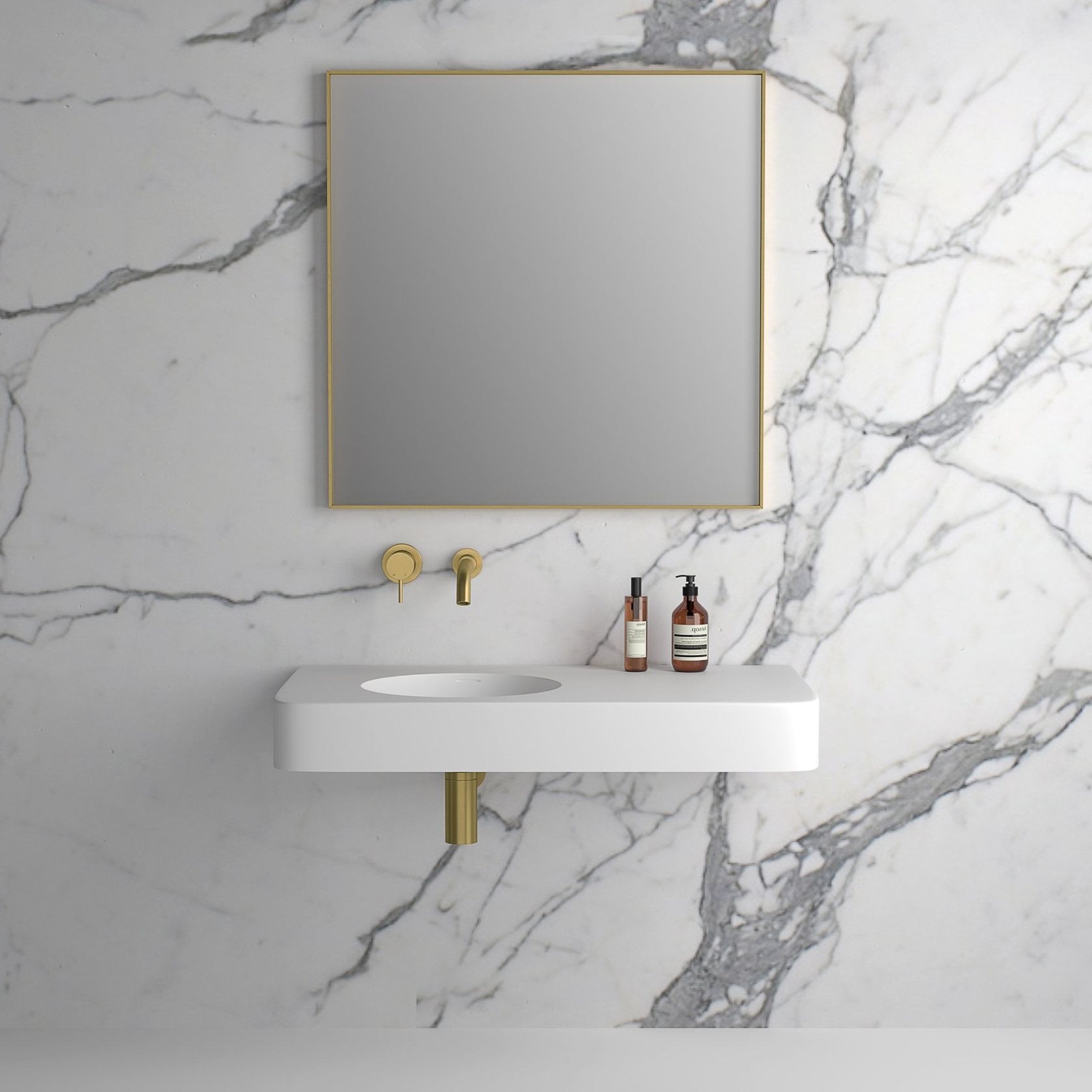 MOODE Square framed wall-mounted mirror By LUSSO