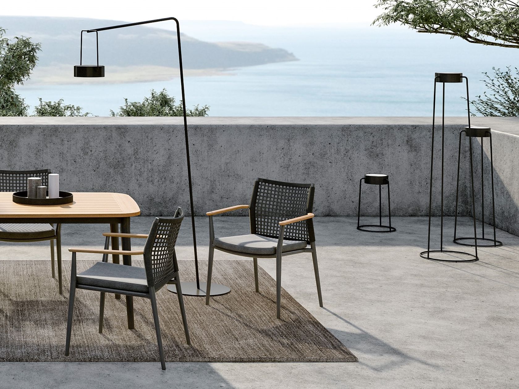 MOON | Outdoor arc lamp Solar powered aluminium Outdoor arc lamp By ...