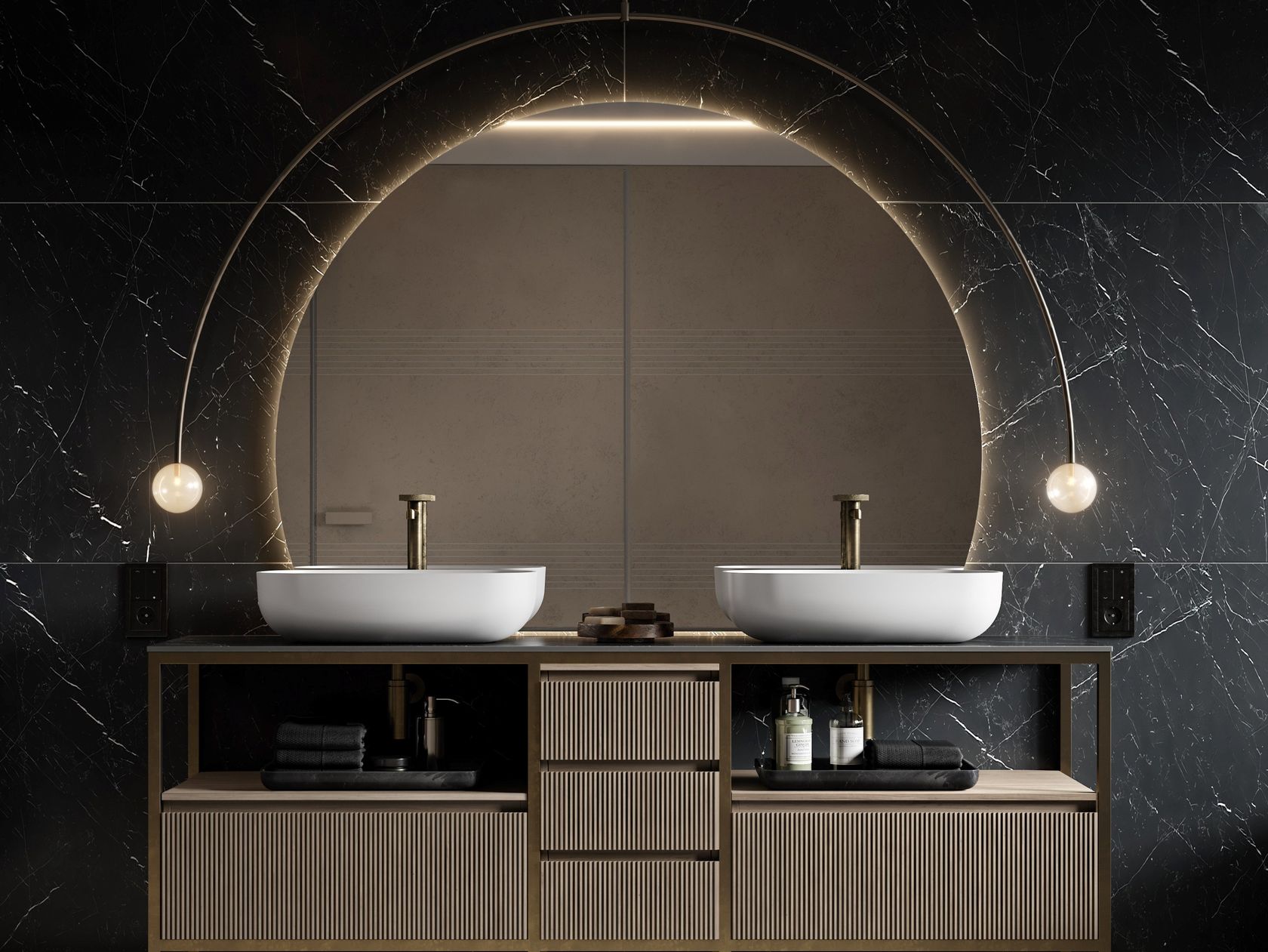 MOON/HALF MOON Bathroom mirror By MOMA Design
