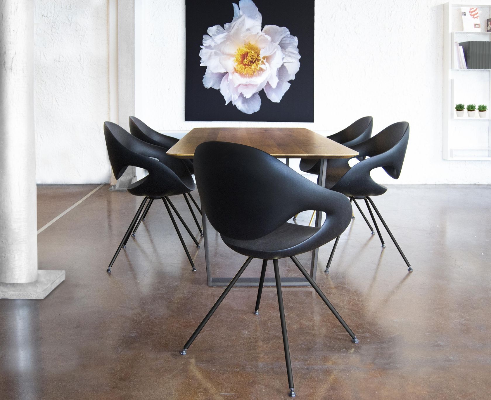 Moon Integral polyurethane foam chair with metal sled base By Tonon ...