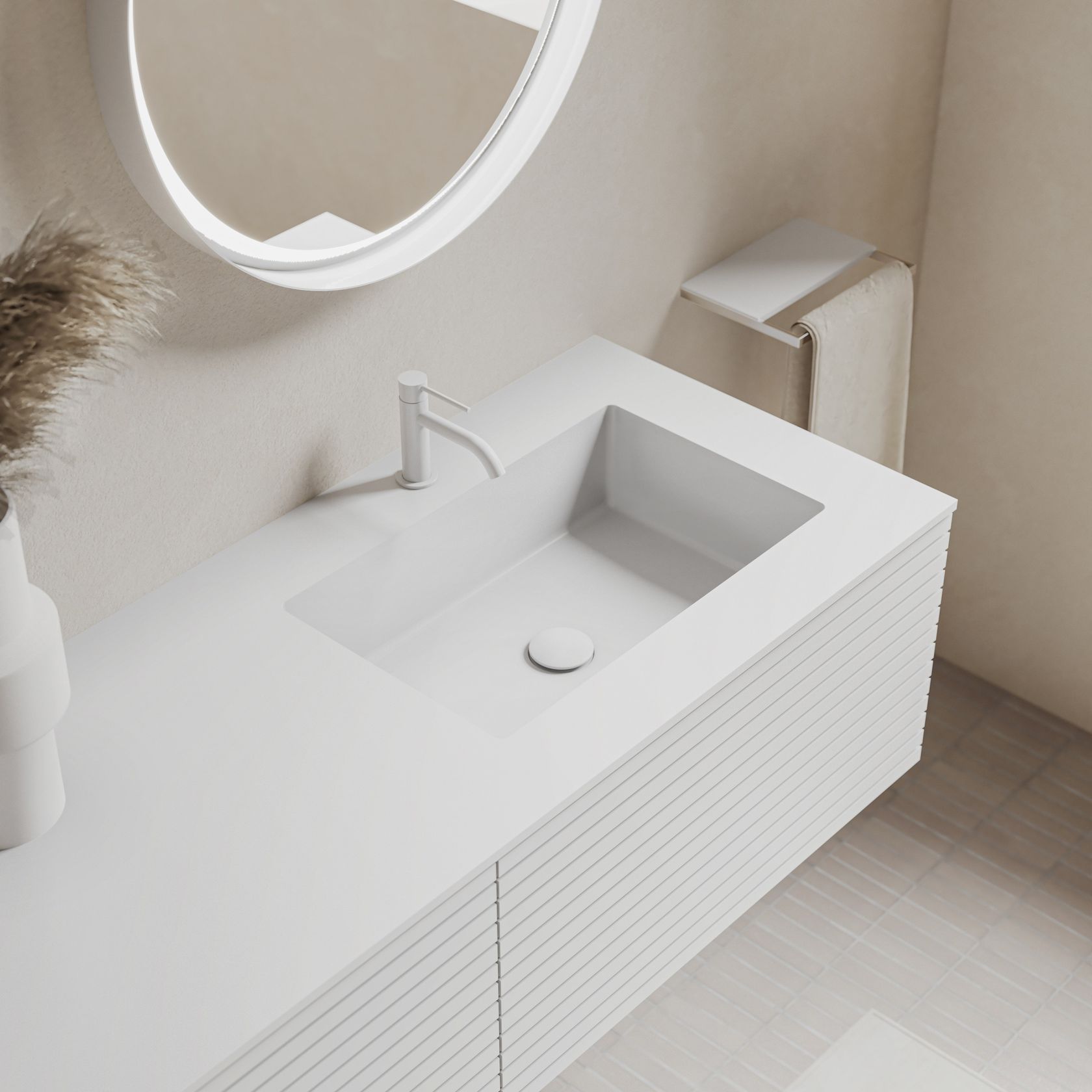 MORE | Vanity unit with integrated washbasin By Moab