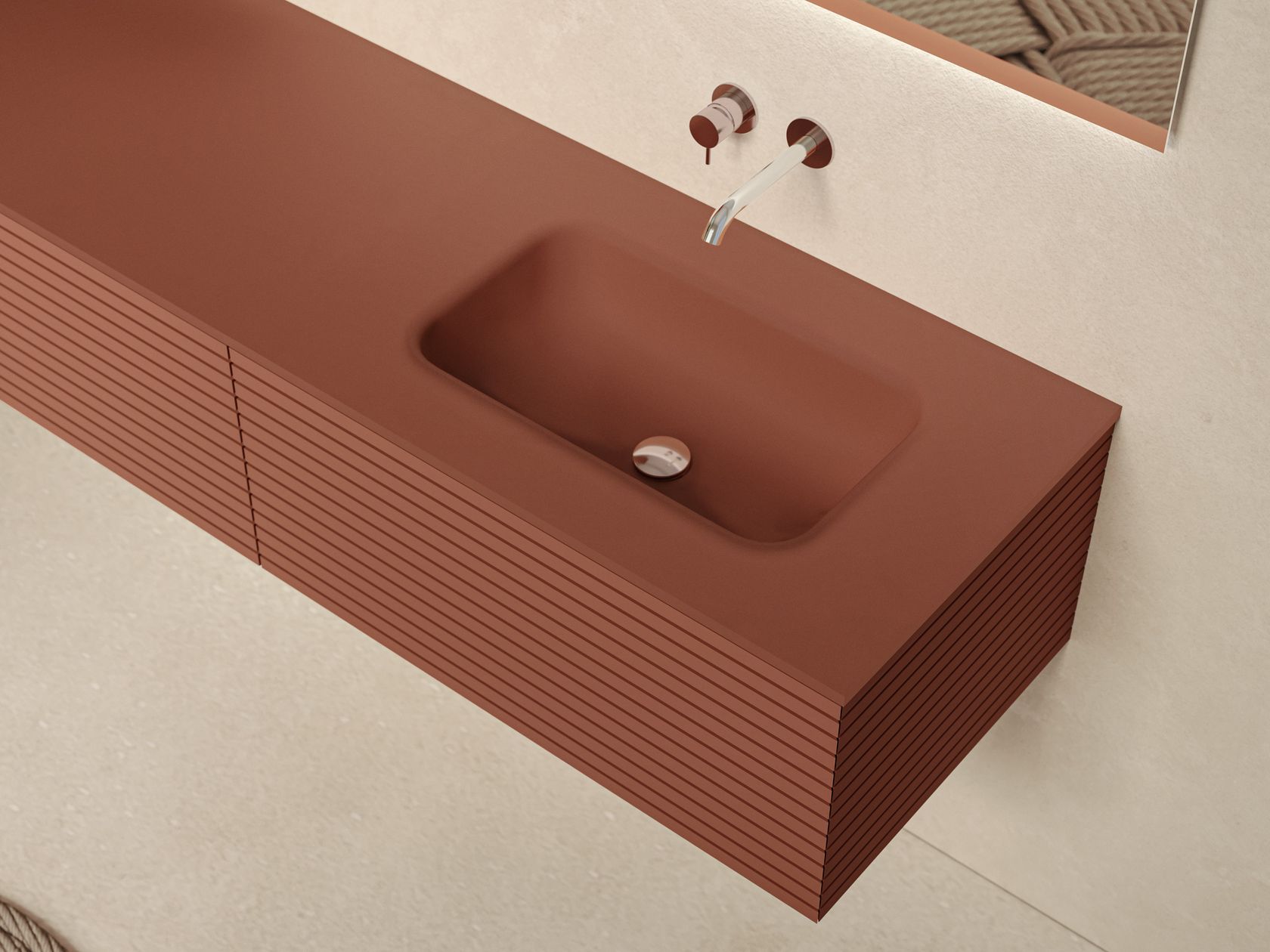 MORE | Vanity unit with integrated washbasin By Moab