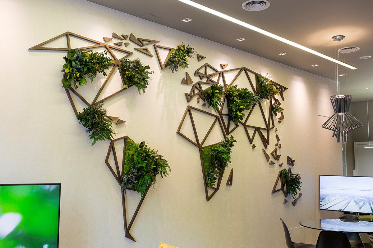 Grüne Wand aus Stabilisierte Pflanzen MOSS&PLANTS MID By GREENAREA