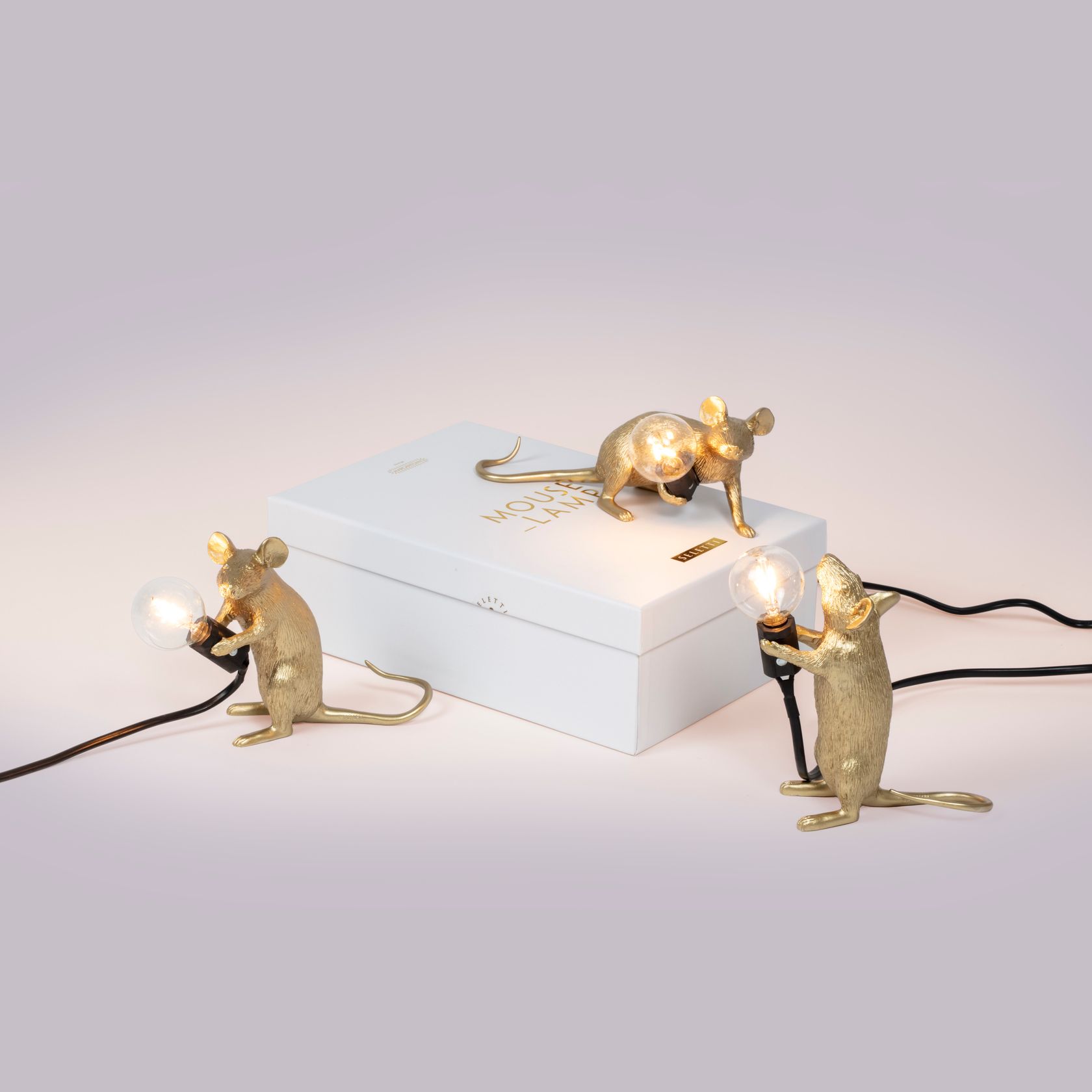 MOUSE LAMP GOLD - MAC Lampada da tavolo By Seletti | design Marcantonio