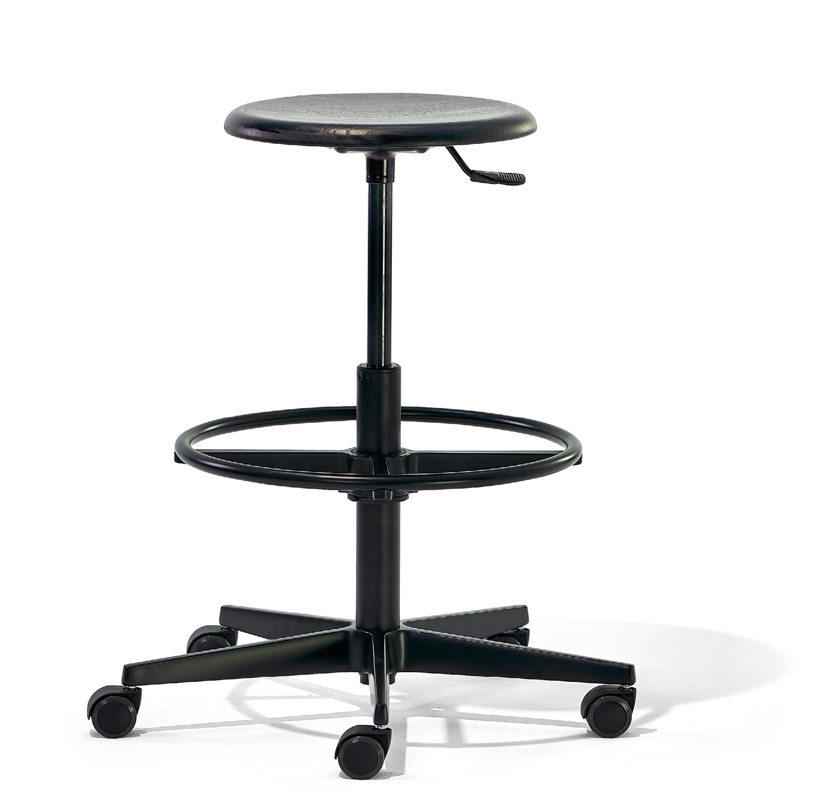 MR. ROUND | Stool with castors Height-adjustable stool with 5-spoke ...