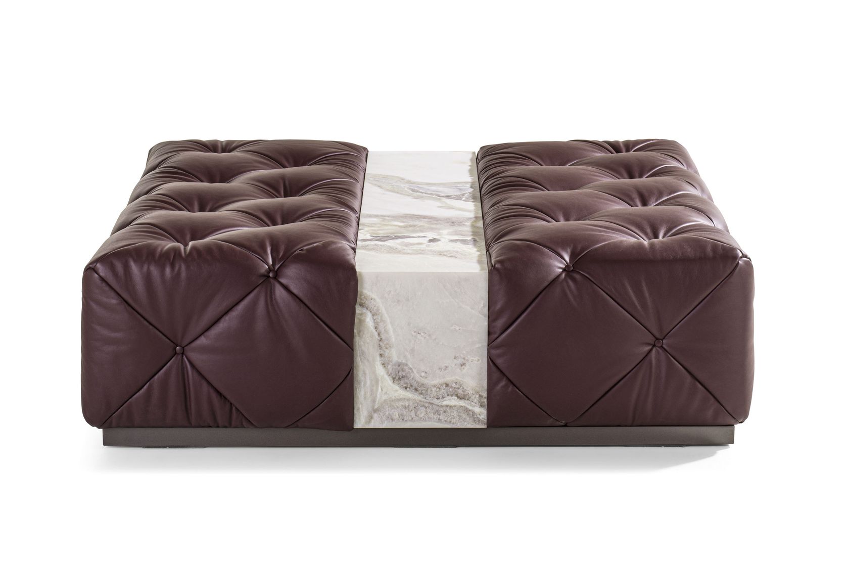MUST Tufted leather pouf By Longhi | design Giuseppe Viganò