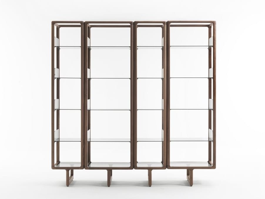 Open modular wooden bookcase MYRIA By Porada design David Dolcini