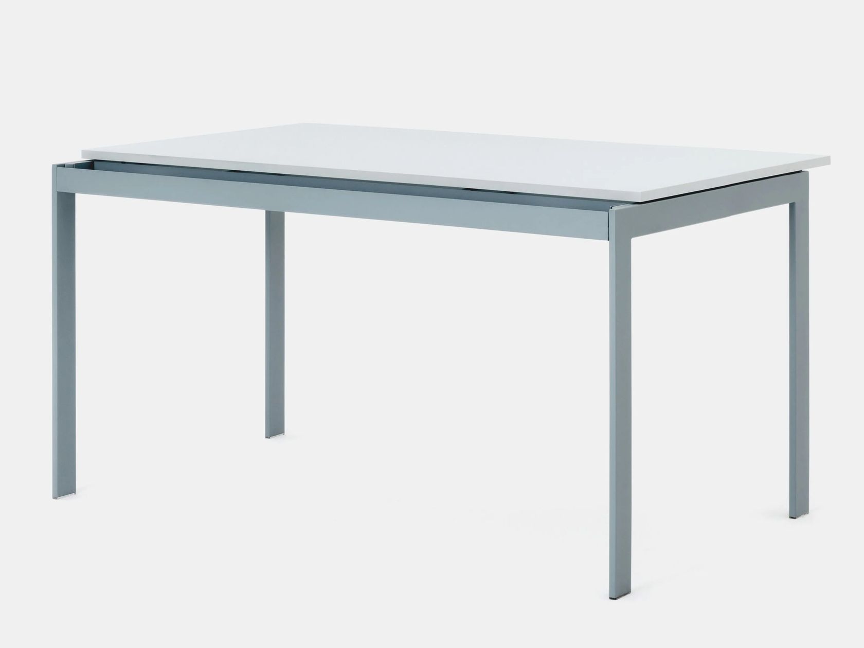 FOIL DESK Rectangular metal writing desk with drawers By Mara