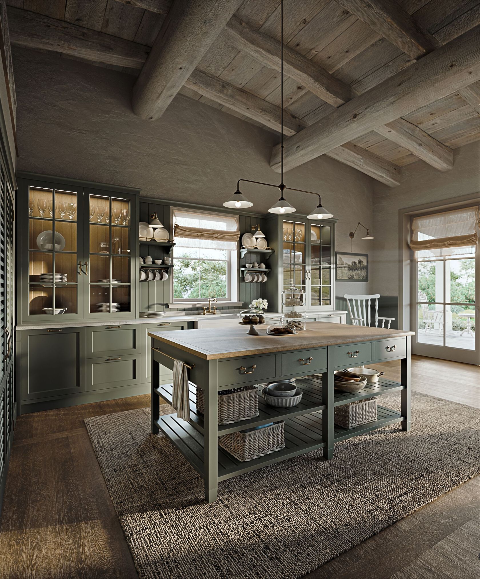 ALMA ROSE Lacquered wood kitchen with handles By Marchi Cucine