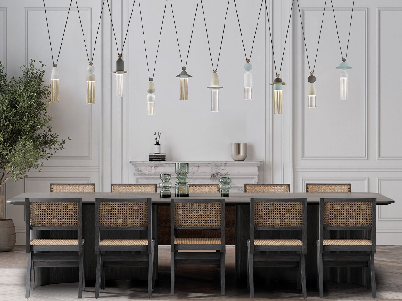 NAPPE XL3 LED painted metal pendant lamp By Masiero