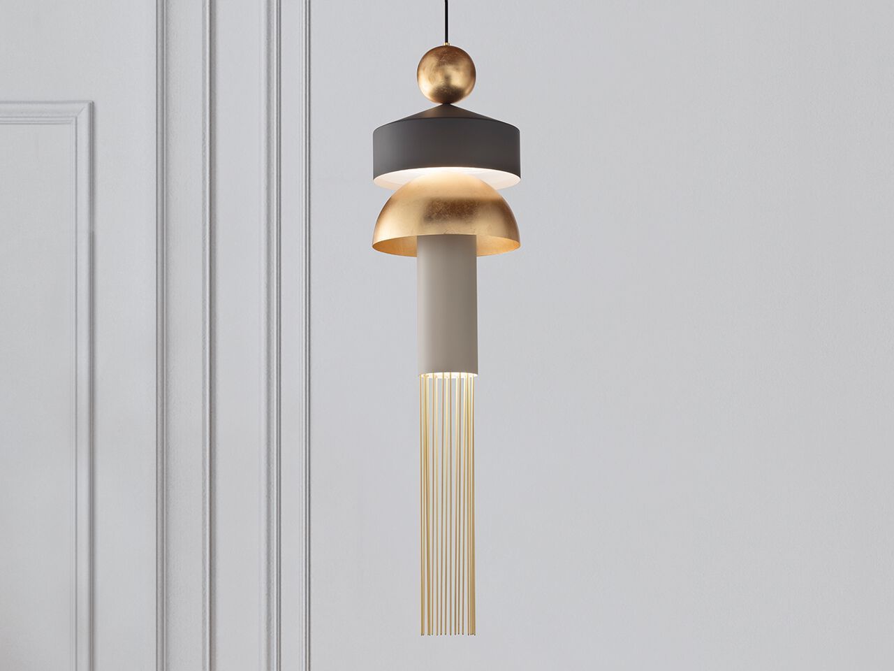 NAPPE XL3 LED painted metal pendant lamp By Masiero