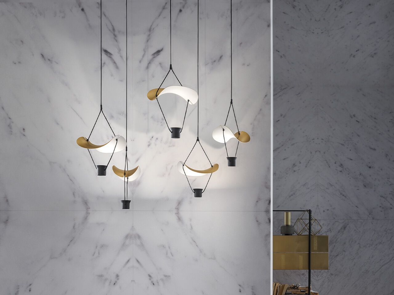 VOLLEE C2+2 LED painted metal pendant lamp By Masiero | design Lorenz+Kaz