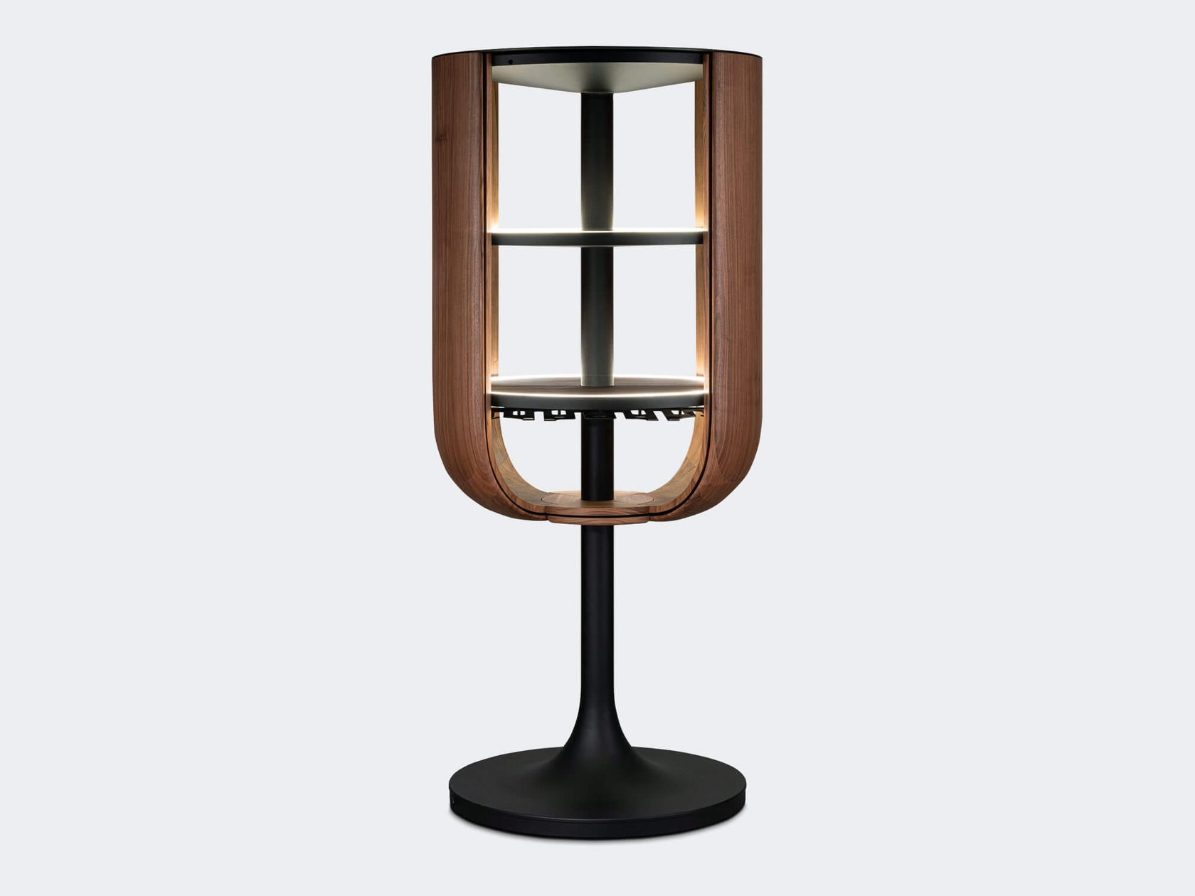 BLOOM ICON Walnut bar cabinet with integrated lighting By Milla & Milli ...