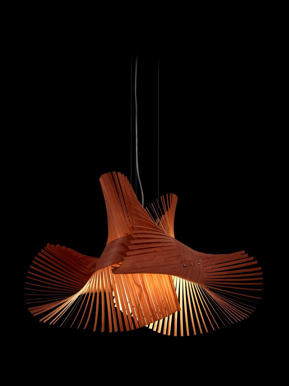 MINIMIKADO Handmade wood veneer pendant lamp By LZF | design Miguel Herranz