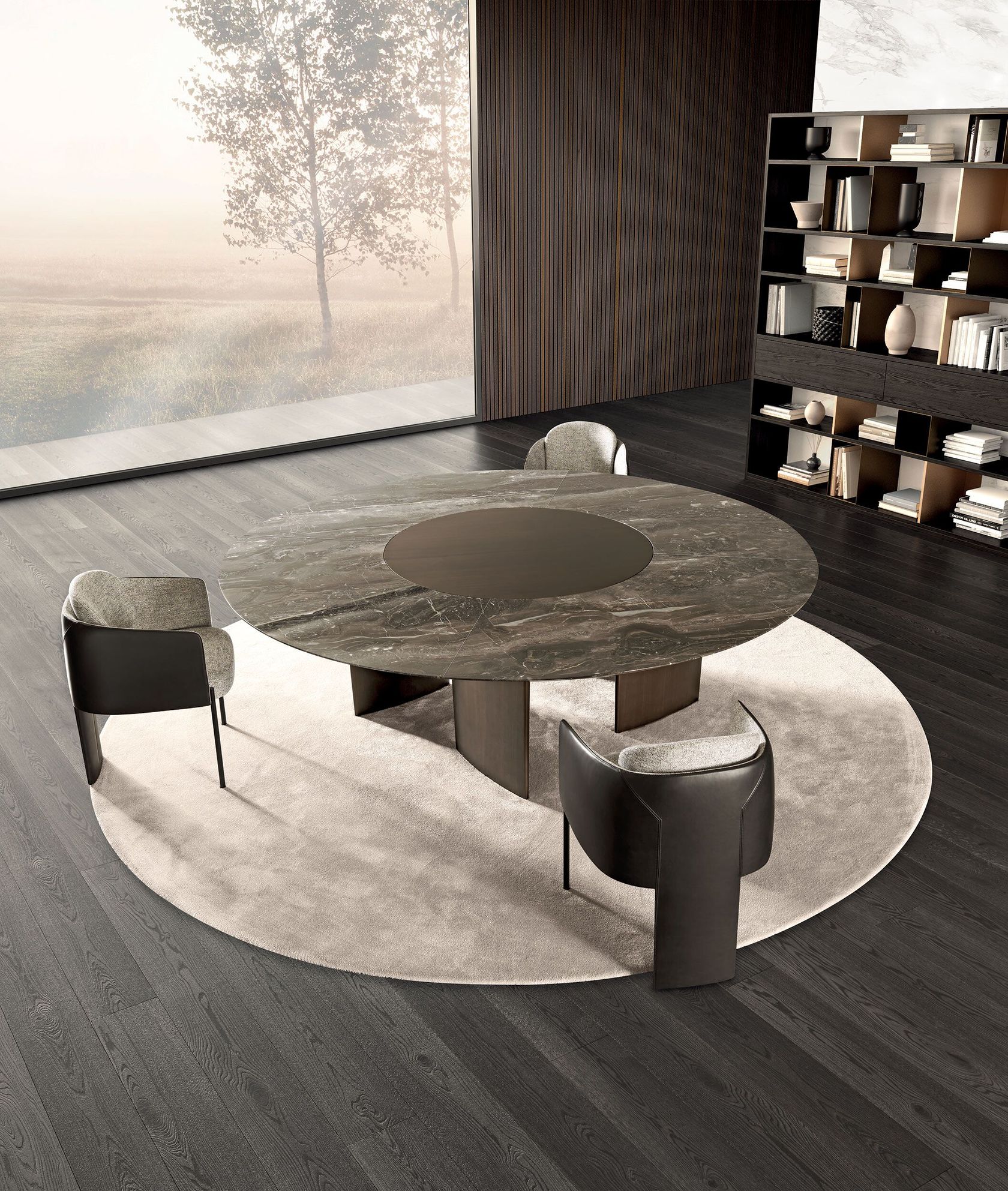 ALA NEW Round marble table with Lazy Susan By MisuraEmme
