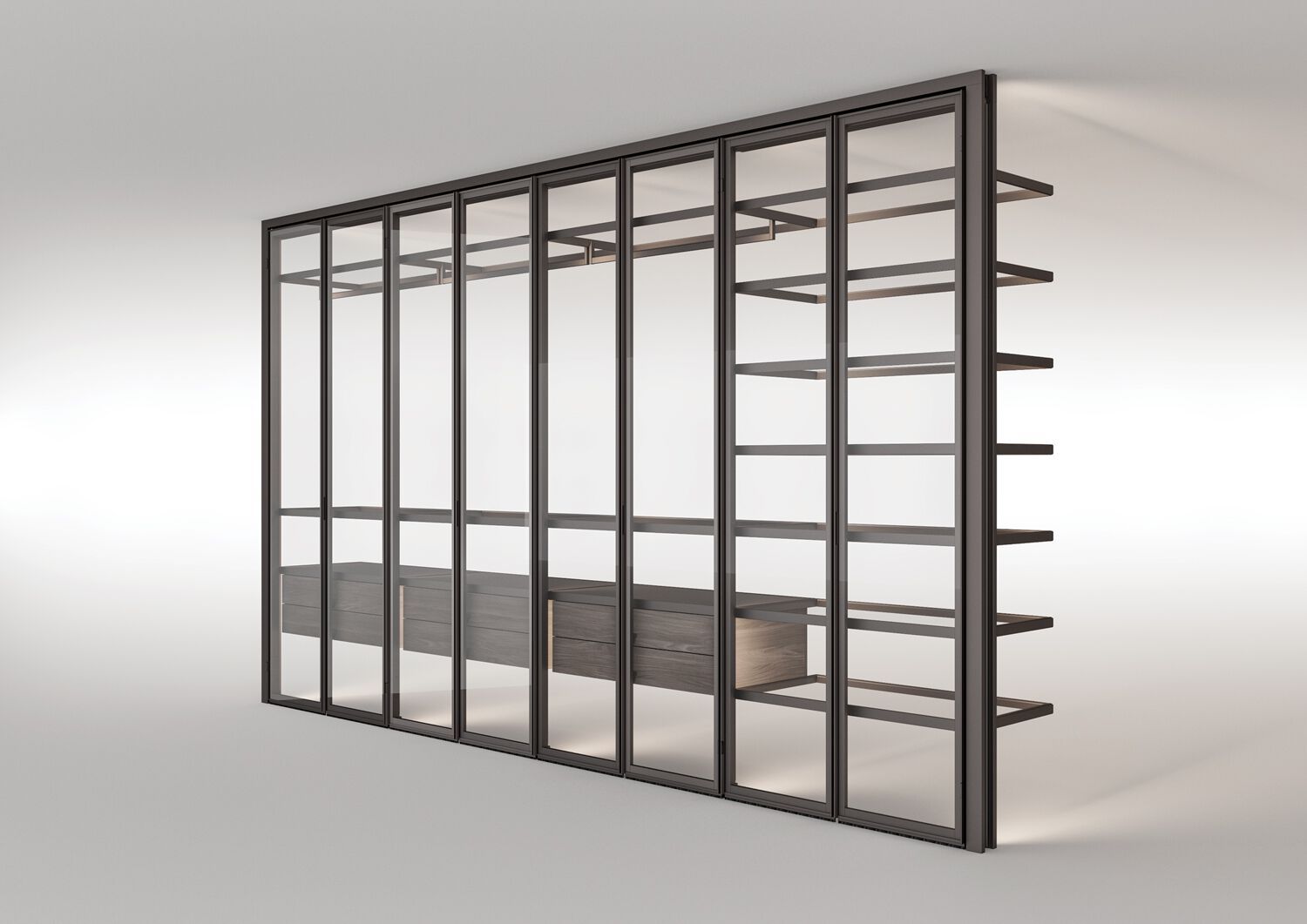 PALO ALTO FREE Sectional aluminium walk-in wardrobe By MisuraEmme ...