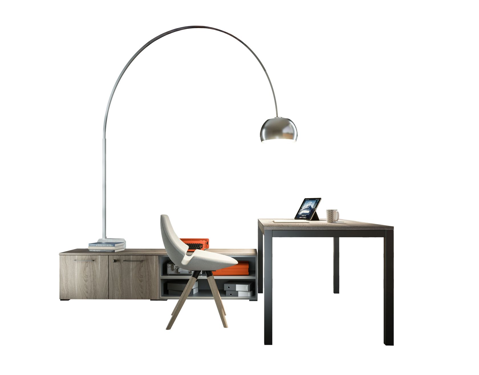 POINT 2 Sectional multiple steel and wood workstation desk By Mobil ...