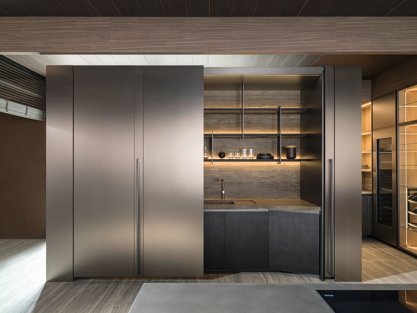 TIVALÌ 2.0 BY YABU PUSHELBERG Fitted kitchen with handles By Molteni & C.