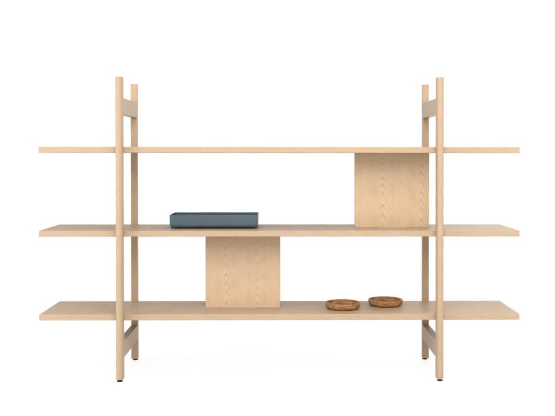 NAKU Open freestanding solid wood bookcase By Inno | design Harri Korhonen