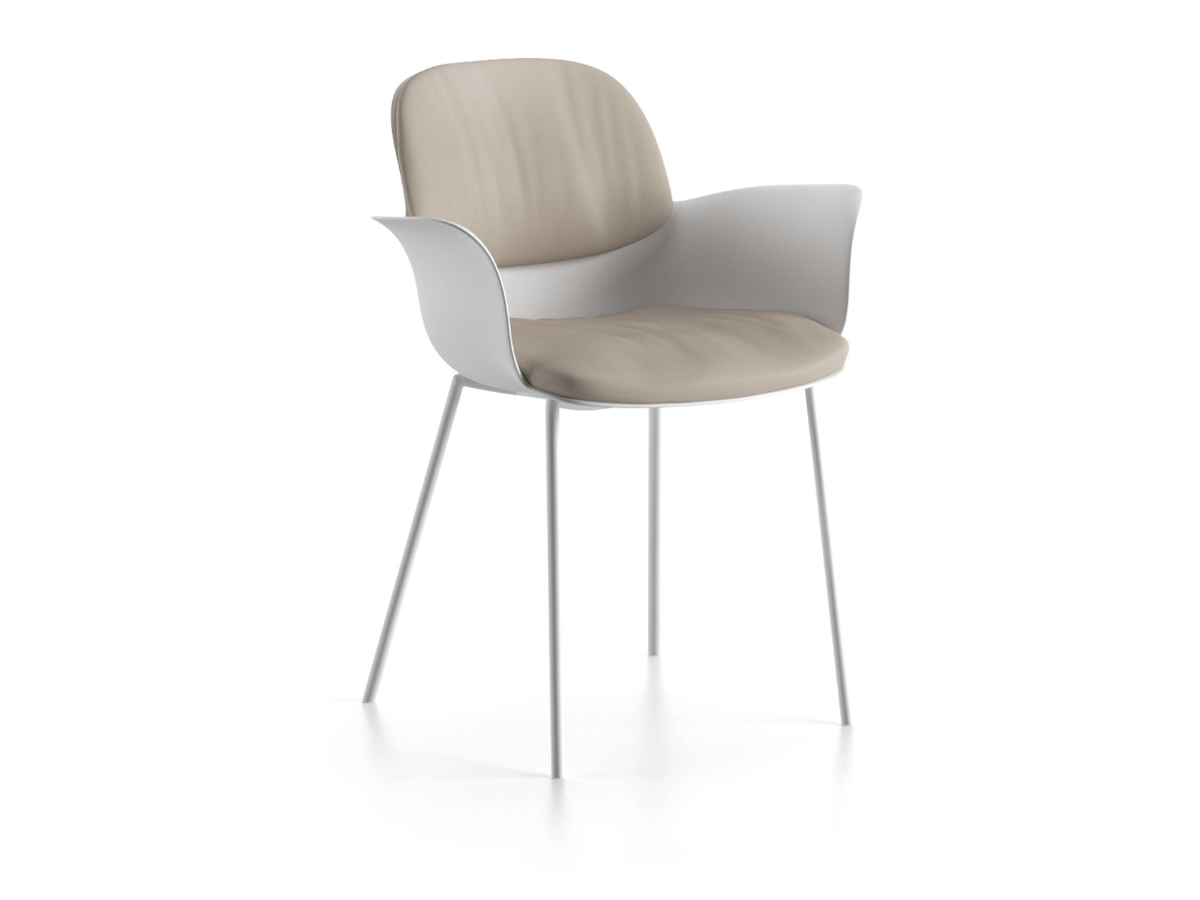NANÀ Chair with polyurethane and fabric shell and metal legs By Natuzzi ...