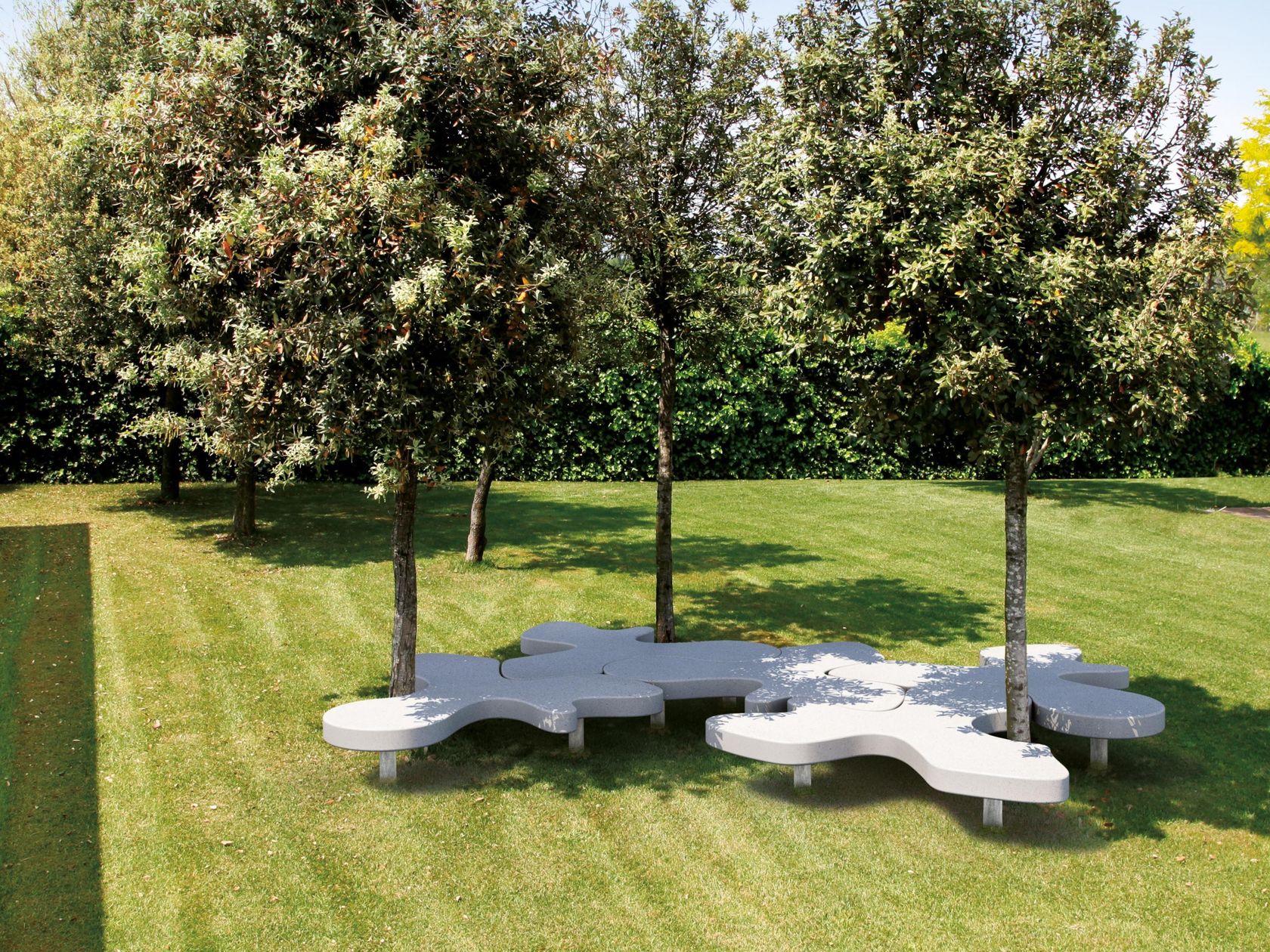 NATURAL PUZZLE Modular reconstructed stone bench By Metalco | design ...