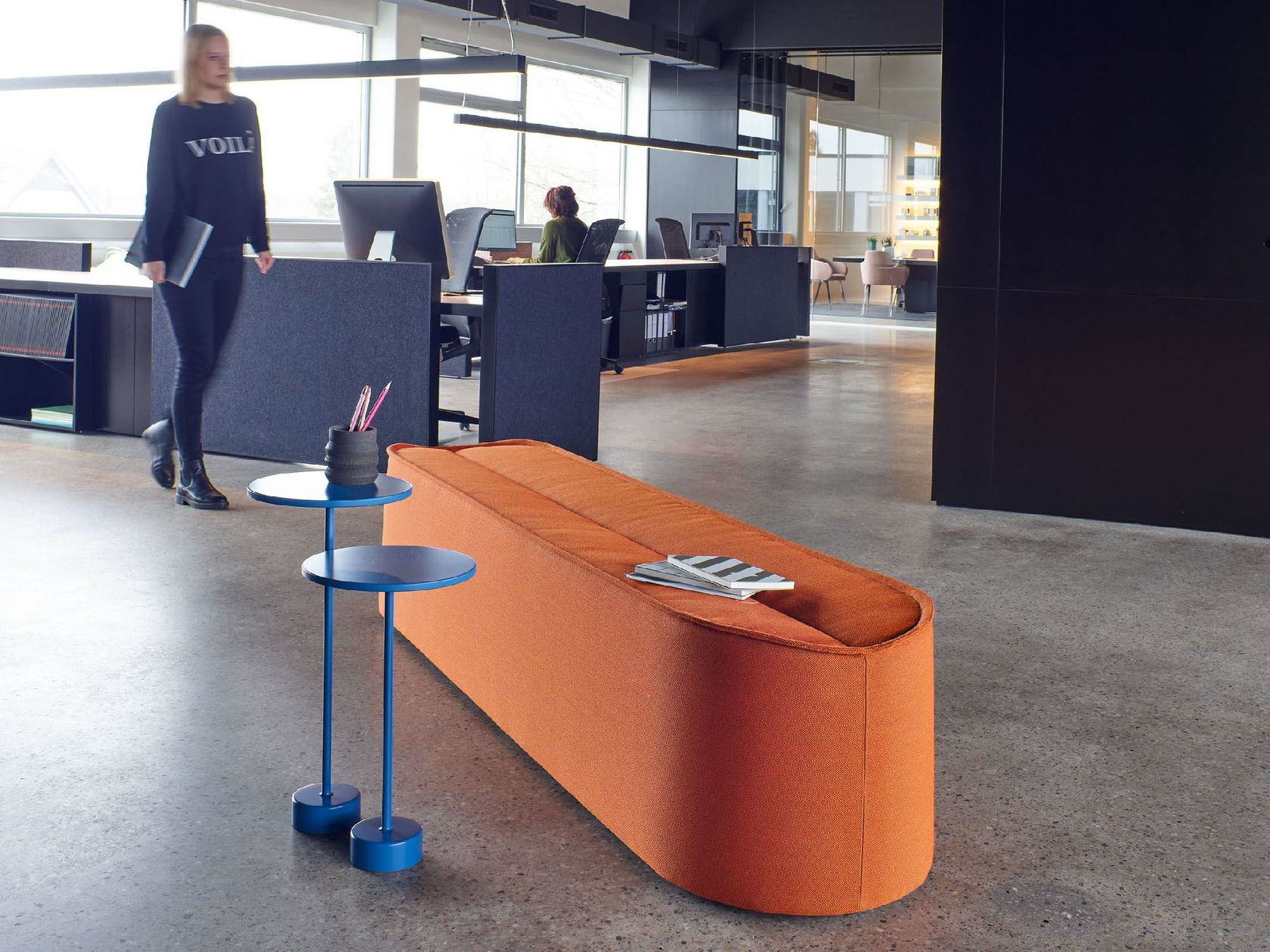 NENOU Upholstered fabric bench By COR | design Jörg Boner