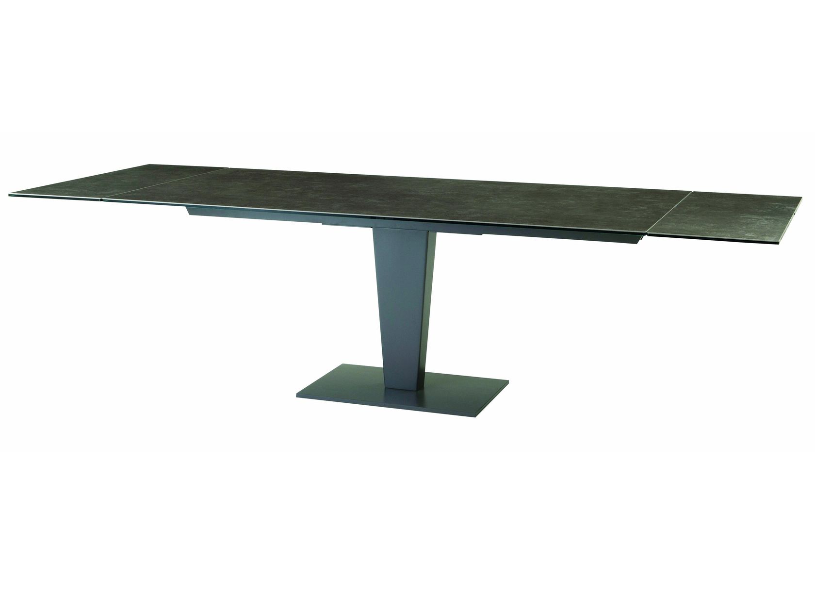 Extending rectangular glass and aluminium dining table NEPHTIS By ROCHE ...