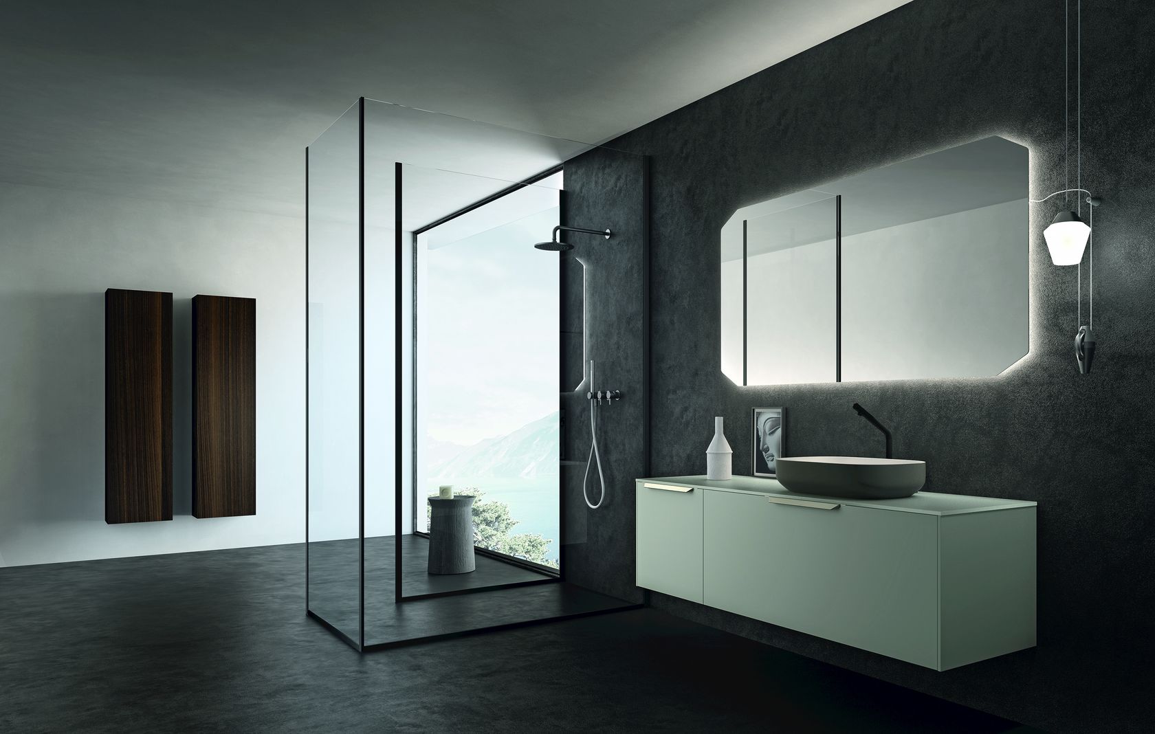 NEROLAB | Bathroom wall cabinet Nerolab Collection By Cerasa