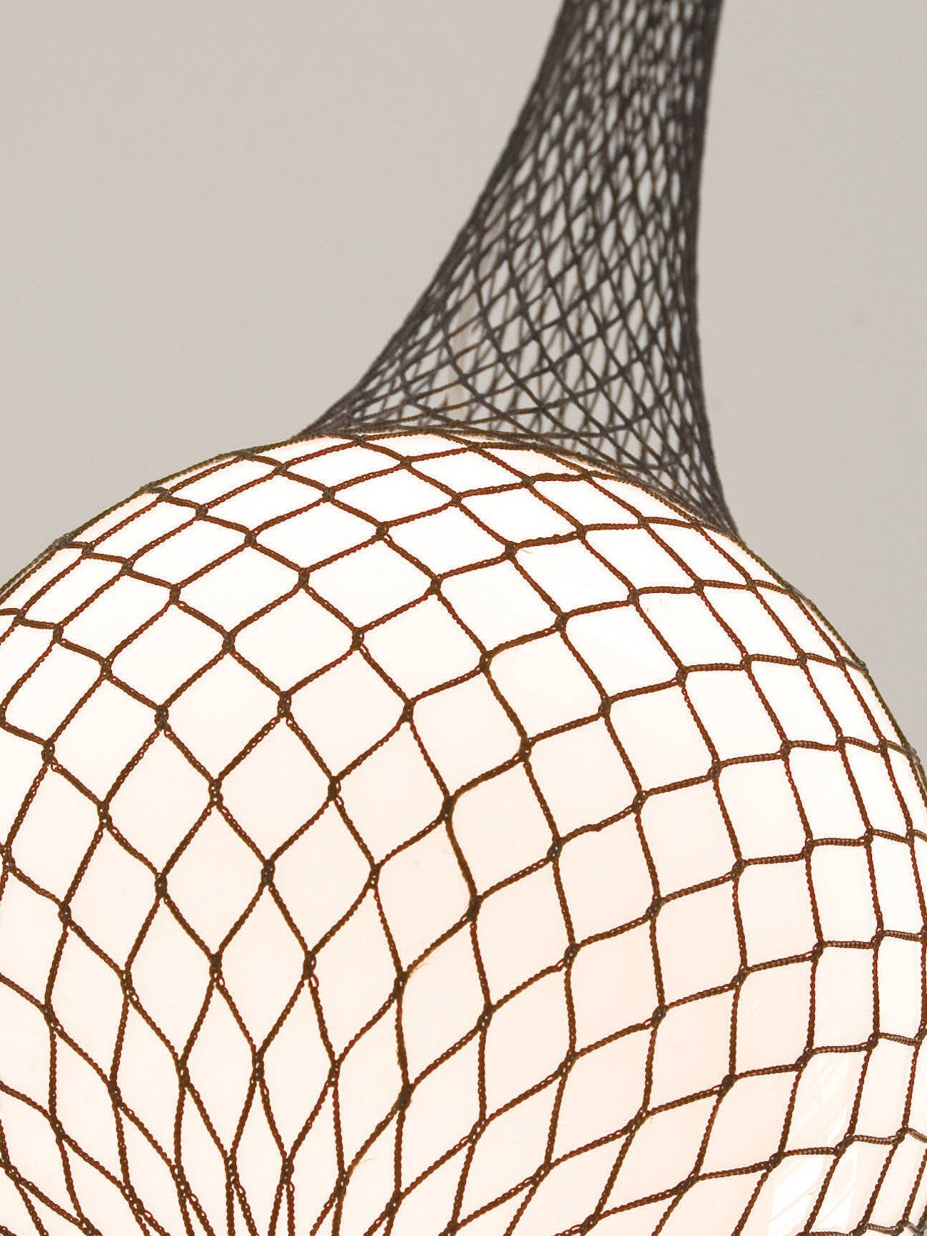 Glass and fabric pendant lamp NETWORK By Formagenda design Benjamin Hopf